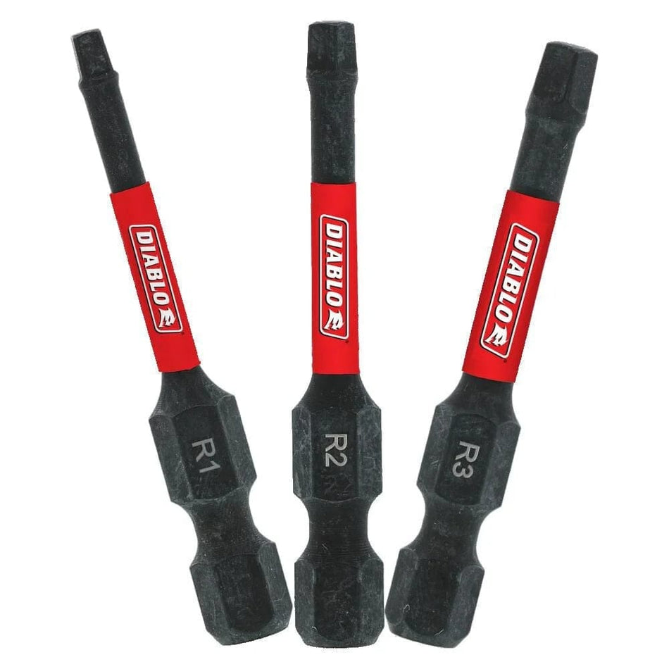 Diablo DSQV2-S3 3-Piece 2 Inch Square Drive Bit Assorted Pack Impact S ...