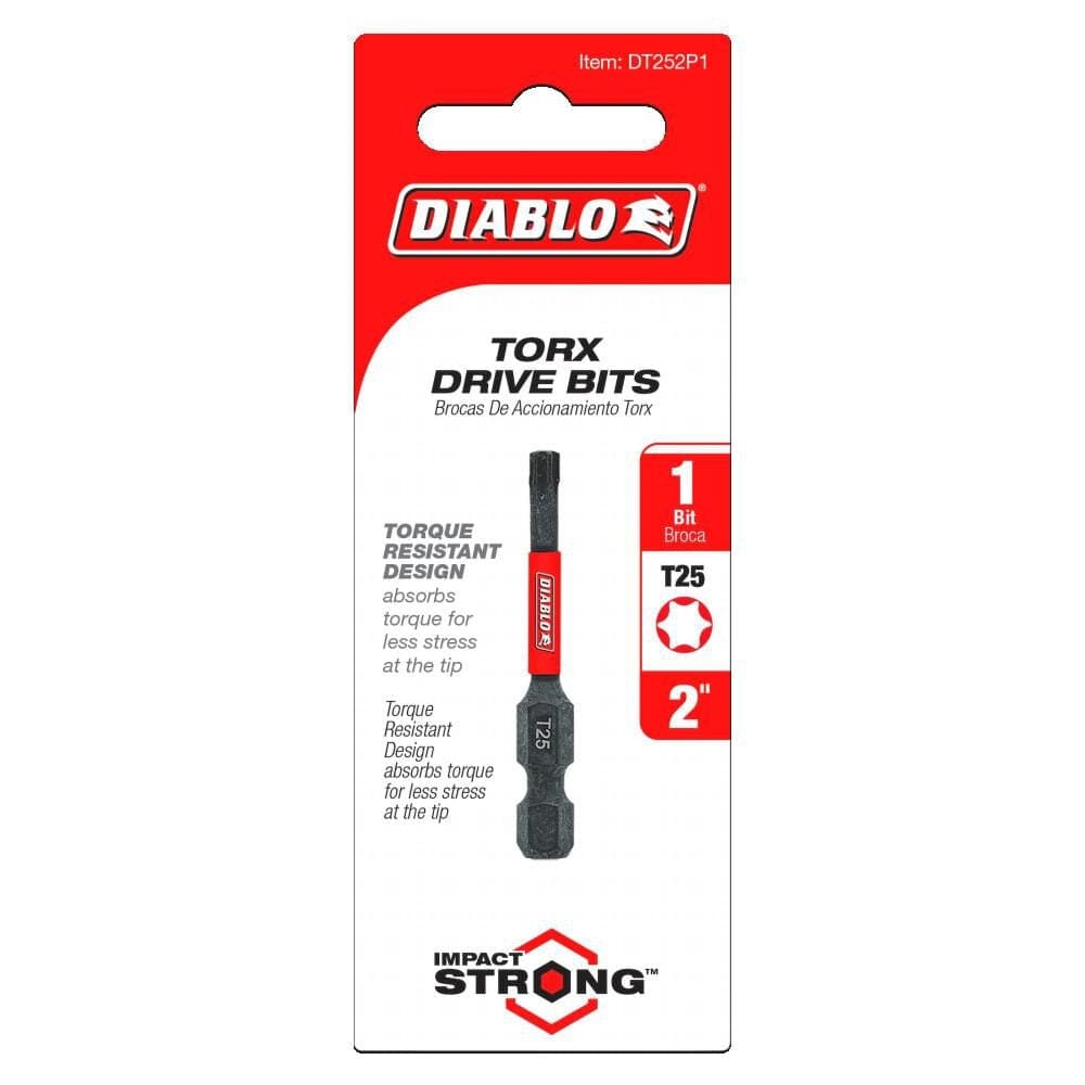 Diablo DT252P1 2 Inch T25 Torx Drive Bit Impact Strong Steel Star Powe ...