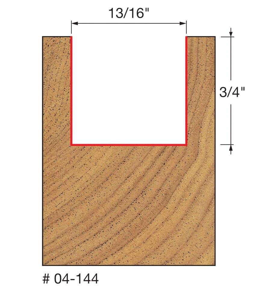 Freud 04-144 13/16 Inch Double Flute Straight Router Bit 1/4 Inch Shan ...