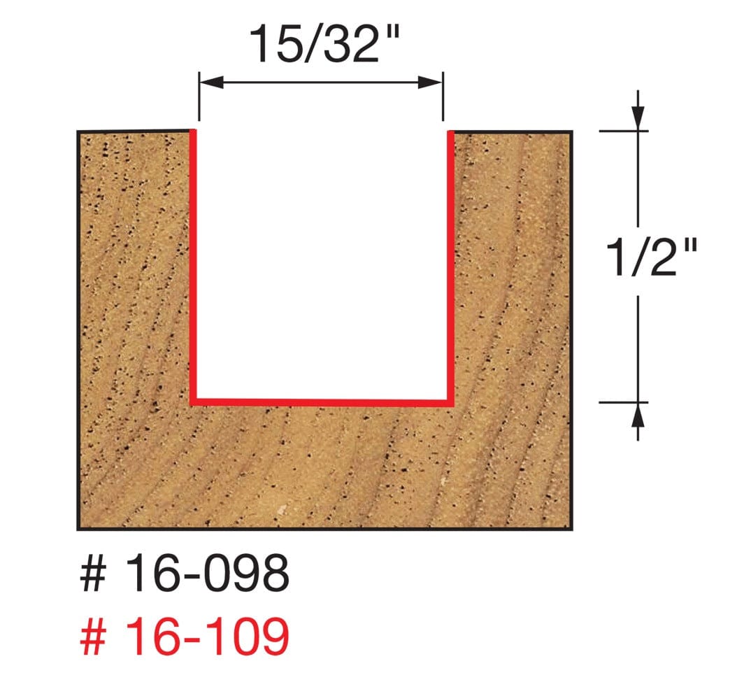 Freud 16-098 15/32 Inch Mortising Router Bit 1/4 Inch Shank TiCo Carbi ...