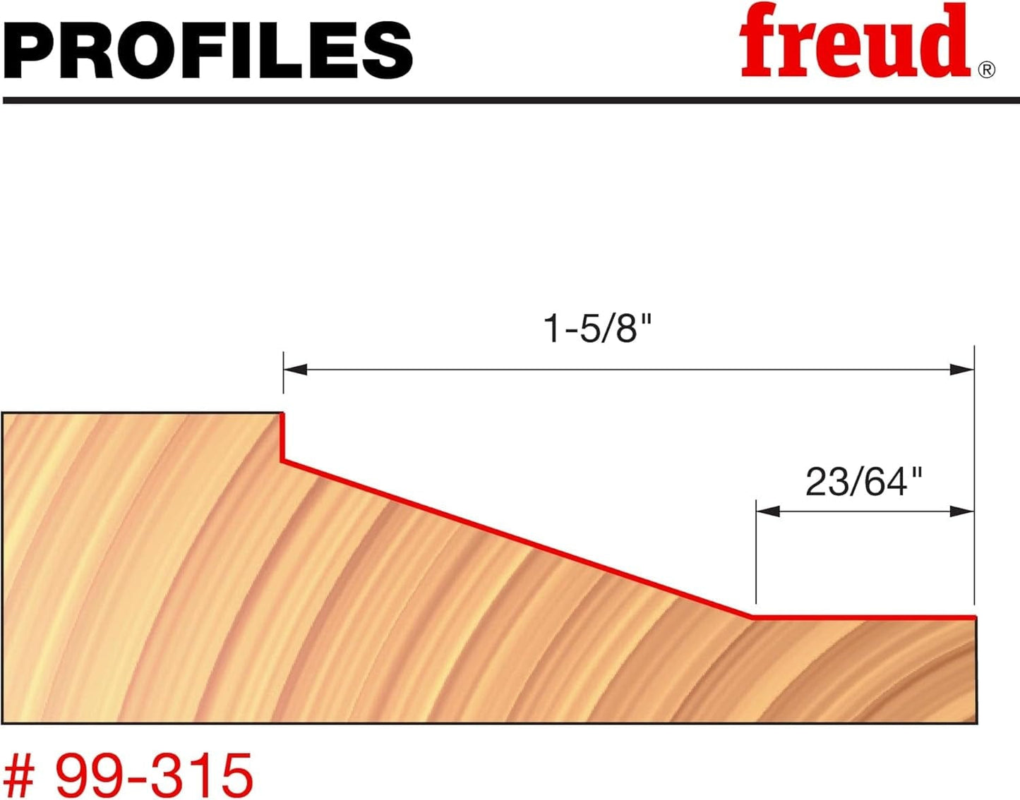 Freud 99-315 Vertical Raised Panel Router Bit 1-1/2 Inch Diameter 1/2 ...