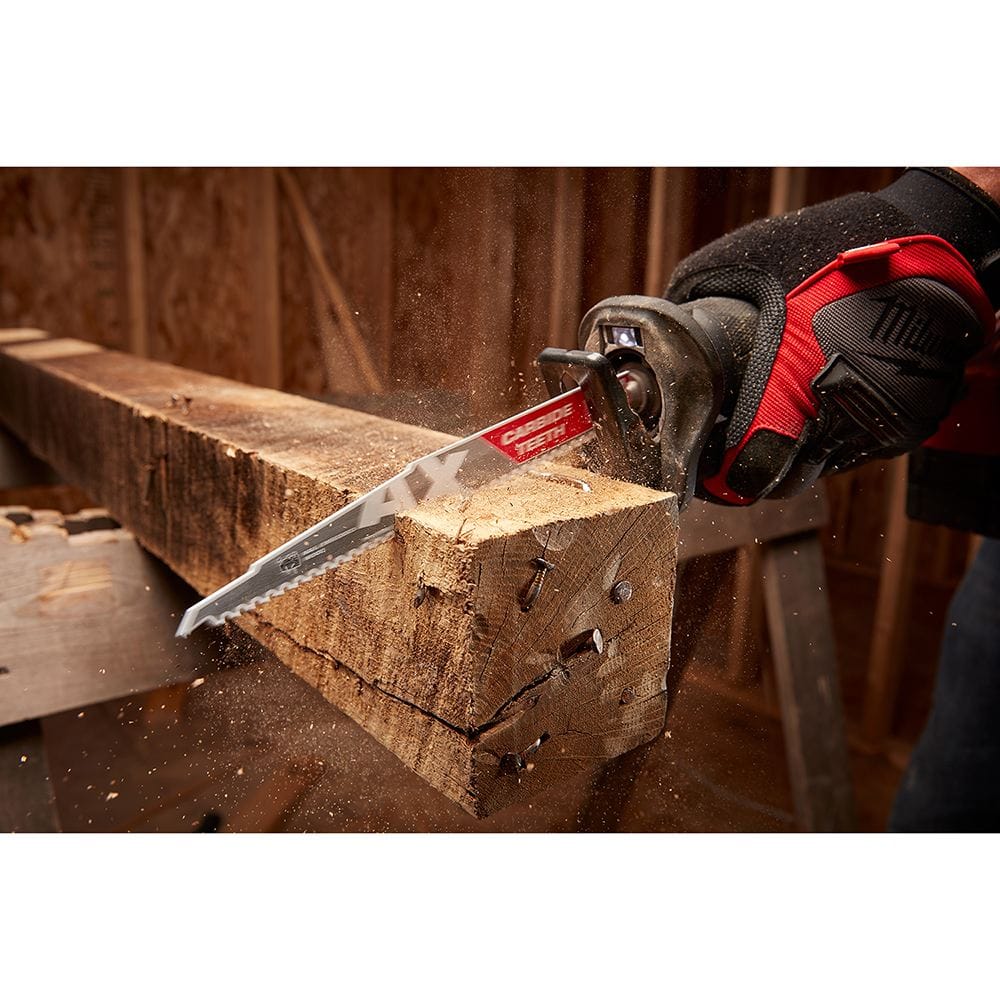Milwaukee 9 Inch The AX Carbide Teeth SAWZALL Blade 5 TPI Demolition R ...